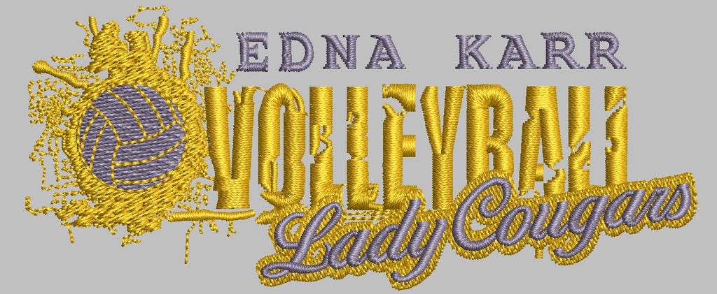 Edna Karr Lady Volleyball Vector Logo