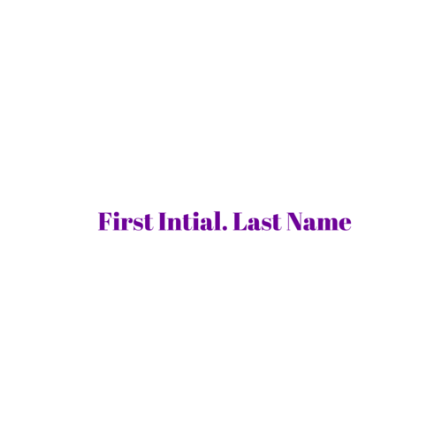 Mandatory Name (First Initial.Last Name)